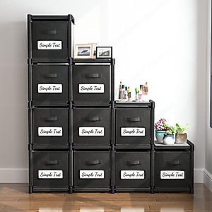 Tribesigns Cube Storage 9 Cube Organizer, Drawer Cubes Included, DIY Closet Storage Organizer Bins Storage Shelves System for Bedroom, Living Room, Playroom (Black)