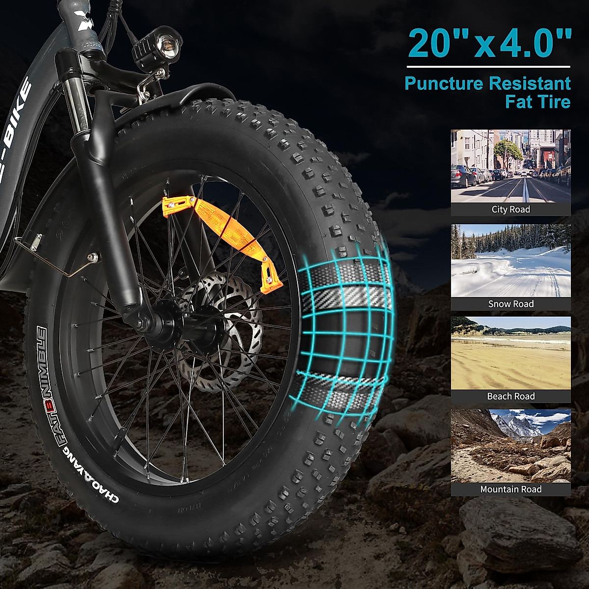 AIWARGOD Folding Electric Bike for Adults, 750W Electric Bicycle with 36V 22.5Ah Dual Removable Battery, 20" Fat Tire Foldable ebike with 7-Speed Gears, 30MPH Step Through Ebike