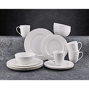 Mikasa Eden Chip Resistant 16-Piece Dinnerware Set, Service For 4, White