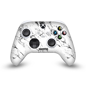 Head Case Designs Officially Licensed Juventus Football Club White Marble Art Matte Vinyl Sticker Gaming Skin Decal Cover Compatible with Xbox Series X Console and Controller Bundle