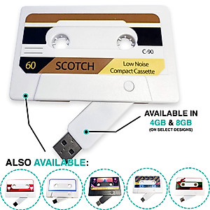 THE ORIGINAL MASHTAPE – Classic Retro Digital Cassette Throwback Design 4GB. Cassette Tape Shaped USB Flash Drive, Thumb Drive, Jump Drive for Awesome Mixtape