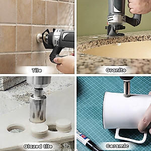 Baban Diamond Drill Bits,10Pcs Hole Saw Diamond Drill Bit Hollow Core Drill Bit Set for Diamond Coating, Carbon Steel for Glass, Ceramics, Porcelain, Ceramic Tile, Marble, 6-32mm Hand Tools