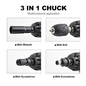 AUTOJARE Cordless Impact Wrench 1/2 inch 479 Ft-Lbs(650 N.m) Brushless Power Impact Wrenches 3 In 1 Electric Impact Wrench With 2 x 4.0A Battery, 6 Sockets, 5 Drill, 3 Screw, Fast Charger