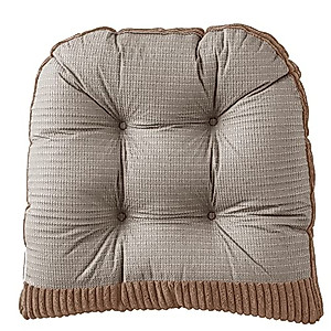 Sweet Home Collection Rocking Chair Cushion Premium Tufted Pads Non Skid Slip Backed Set of Upper and Lower with Ties, 1 Count (Pack of 1), Velvet Taupe