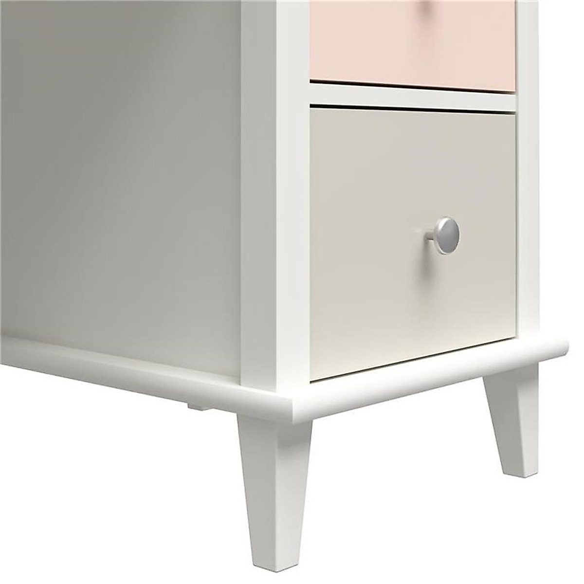Monarch Hill Poppy Kids White Desk, Peach and Taupe Drawers