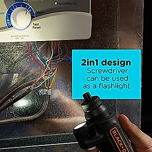 BLACK+DECKER 4V MAX* Cordless Screwdriver with LED Light (BDCSFL20C)