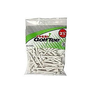 PRIDE GOLF TEE unisex adult 50 Count Bag Golf Tees, White, 2.125 US