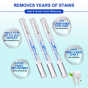 Teeth Whitening Pen 3 Pack, 35% Carbamide Peroxide, Effective, No Sensitivity, Easy to Use, Beautiful White Smile, Natural Mint Flavor