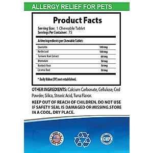 cat Skin Conditioner - PET Allergy Relief - for Dogs and Cats - Stop ITCHING and HOT Spots - Healthy Immune Support - cat Coat Supplement - 2 Bottles (150 Tablets)
