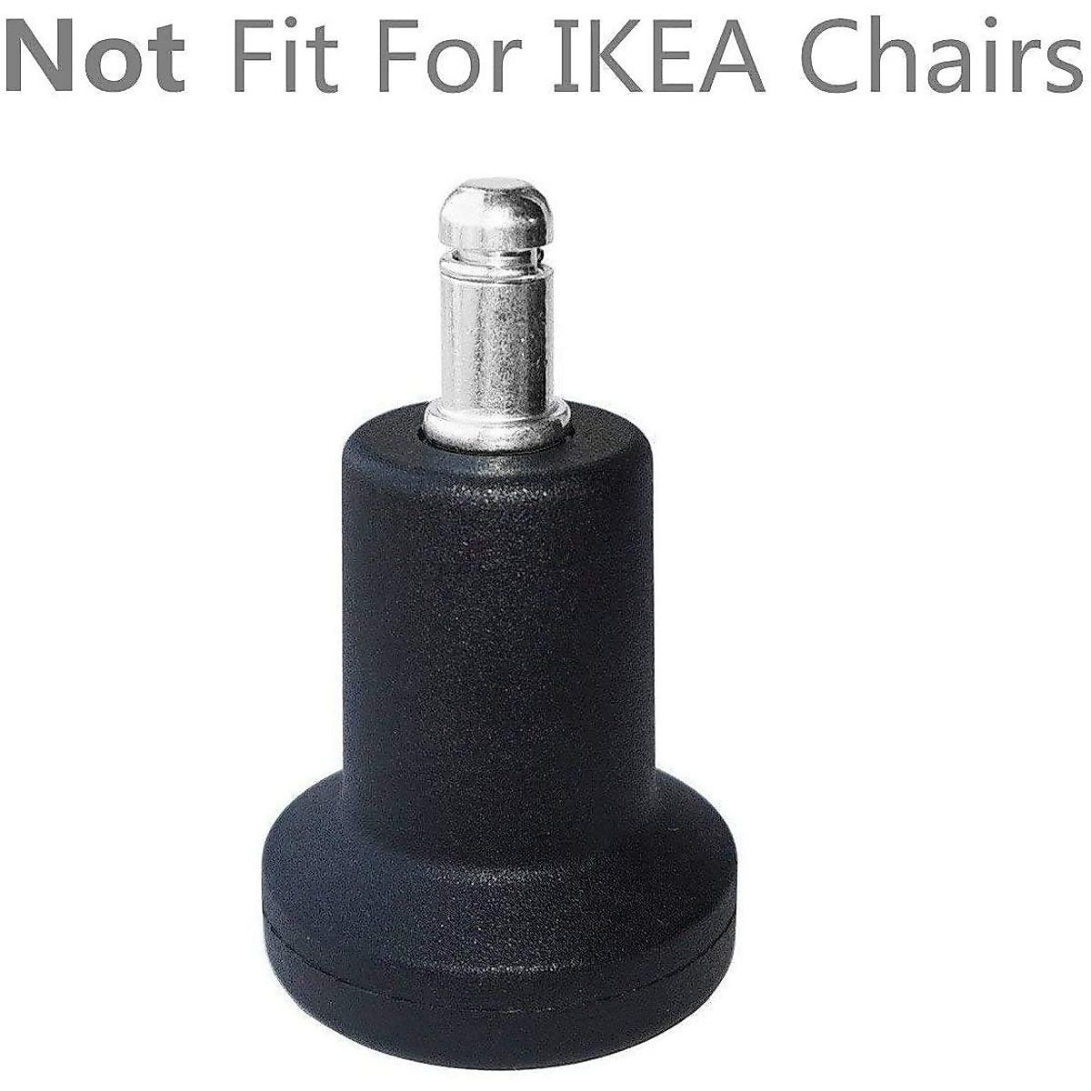 Bell Glides Replacement Office Chair or Stool Swivel Caster Wheels to Fixed Stationary Castors, for Carpet High Profile Bell Glides with Separate Self Adhesive Felt Pads, Chair Feet Wheel Stopper