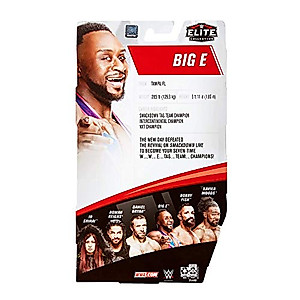 WWE Big E Elite Series #79 Deluxe Action Figure with Realistic Facial Detailing, Iconic Ring Gear & Accessories