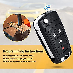 Key Fob Keyless Entry Remote Compatible with Chevy Cruze/Camaro/Impala/Equinox/GMC Terrain/Buick Lacrosse/Regal/Verano/Encore 2010-2019 Car Key Replacement for OHT01060512 (4 Buttons)