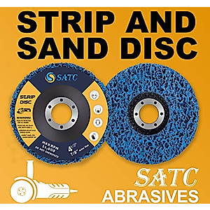 S SATC Strip Discs 5PCS Bule Stripping Wheel 4-1/2" x 7/8" Fit Angle Grinder Clean and Remove Paint Rust and Oxidation