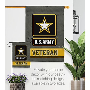 Breeze Decor US Army Veteran Garden Flag - Armed Forces Rangers United State American Military Retire Official - House Decoration Banner Small Yard Gift Double-Sided Made in USA 13 X 18.5
