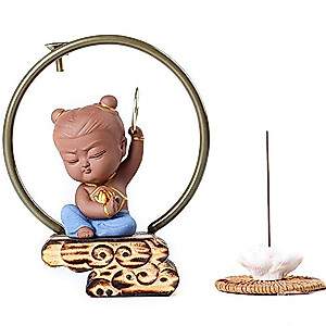 Kingzhuo Collectible Dolls Figurines Nezha Figurine Handcraft Artwork Ceramics Statue Chinese Ancient Legendary Hero Nezha Collectible Figurines Ceramic Ornaments Decoration Adorable Gift (7 x 10 CM)