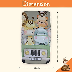 Dear Baby Gear Deluxe Crib Sheet Cotton Polyester Crib Sheets, Soft Machine-Washable Crib Mattress Sheet, Baby Bed Sheets - Safari Animals with Palm Leaves Print, 52"x28"x10"