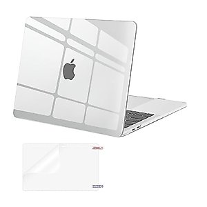 MOSISO Compatible with MacBook Pro 13 inch Case M2 2023, 2022, 2021-2016 A2338 M1 A2251 A2289 A2159 A1989 A1708 A1706 with/Without Touch Bar, Plastic Hard Shell&Screen Protector, Crystal Clear
