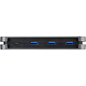 StarTech.com 4 Port USB C Hub - 3X USB-A/1x USB-C - 5Gbps USB 3.0 Type-C Hub (3.2/3.1 Gen 1) - Bus Powered - Portable USB-C to USB-A Adapter Hub - 11.2" (28.5cm) Cable w/Cable Management (HB30CM3A1CB)
