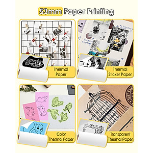 Memoqueen Mini Sticker Printer - M02 Wireless Pocket Printer, Compatible with iOS & Android, Photo Printer for Phone, for Fun Christmas Sticker, DIY Journal, New Year Gift, Black