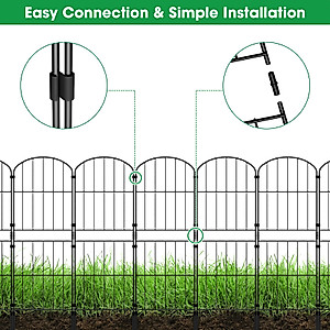 OUSHENG 38in (H) Decorative Garden Fence Fencing, 10ft (L) Rustproof Metal Wire Border Animal Barrier with Plastic Stakes for Dog Yard Patio Outdoor, Arched