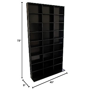 Atlantic Elite XL Media Storage Cabinet – Protect & Organize Prized Music, Movie, Video Games, Collectables & Memorabilia Collections, PN 38408117 in Black