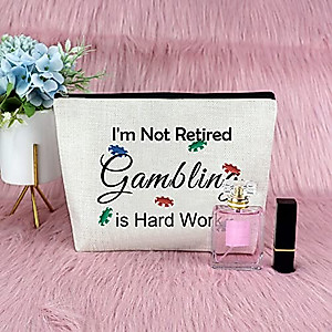 Casino Lovers Gift Makeup Bag Retirement Gifts for Grandmother Gambler Gift Women Novelty Gambling Cosmetic Bag Slot Machine Gifts Birthday Graduation Mothers Day Gift for Her Travel Cosmetic Pouch