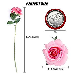 RETON 10 Pcs Artificial Silk Rose Flower, Realistic Roses Fake Flowers for DIY Wedding Bouquets Centerpieces Party Garden Home Floral Arrangement Decoration - 50cm (Multicolor)
