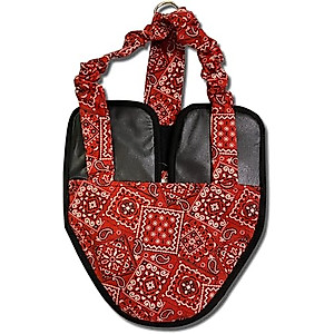 Bird Diaper, Wrap Around - for Hens, Roosters, Ducks, Leak-Proof Design, Comfortable Bird Harness with Sewn-in Liner, Secure Hook & Loop Closure - Large, Red Bandana