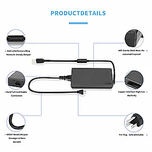 170W Laptop Charger for Lenovo ThinkPad P50 P51 P52 P53 P70 P71 P73 W540 W541 T540P Legion Y520 Y530 Y720 Y730 ADL170NLC2A ADL170NLC3A ANTWELON Square Tip 20V 8.5A AC Adapter Power Supply Cord
