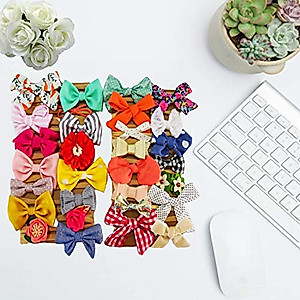 MEISO 30 Pcs Baby Girl Headbands and Baby Bows Newborn Infant Toddler Baby Headbands Hair Accessories Baby Gifts