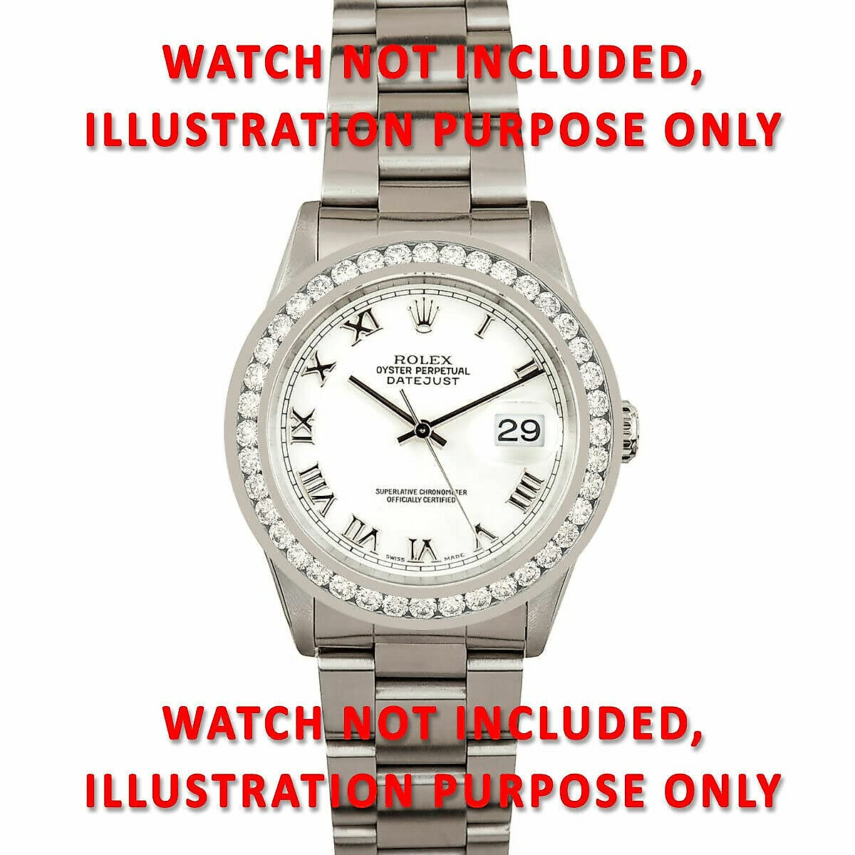 Ewatchparts 3ct Channel Diamond Bezel Watch Part Compatible With Rolex Submariner, GMT Master 2, Daytona