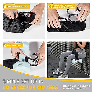 KUZARO Hip Thrust Belt, Glutes Workout Equipment Use with Dumbbells, Non-Slip Hip Belt Pad for Hip Thrusts, Glute Bridge, Squats, Lunges, Dips Exercise, at Home Gym Fitness Workout Must Haves