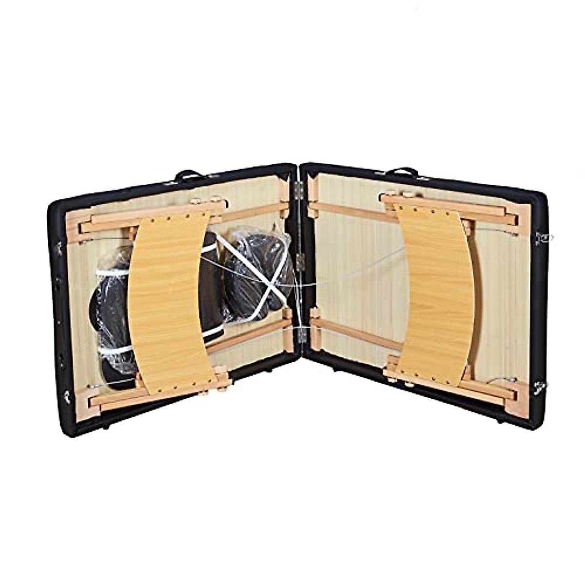 AmazonCommercial Portable Folding Massage Table with Carrying Case - Black