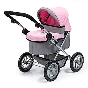 Bayer Design Baby Doll Trendy Pram in Grey/Pink, 67 x 41 x 68 centimeters, 1300800