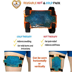 BodyMoves Thigh Support Brace plus Hot and cold ice pack Adjustable hamstring quad Compression wrap Sleeve for men and women tendinitis pulled groin muscle sprain