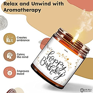 Happy Birthday Candles, Happy Birthday Gifts for Women Friendship, Unique Best Friend Happy Birthday Candles Gifts for Women Mom, Soy Wax Non Toxic Candle and Aromatherapy Candles, Valentines Day