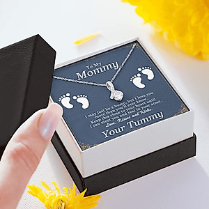 To My Mommy From Your Tummy Necklace, Mommy Gift From Unborn Baby, New Mom Gift, New Mom Gift From Husband, Baby Bump Gift, New Mom Gift Idea, Pregnant Wife Gift