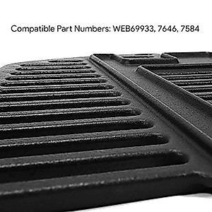 soldbbq 7646 7584 Replacement Cooking Grates for Weber Q300 Q320 Q3000 Q3200 Series Gas Grills, Matte Cast Iron Cooking Grate Replacement Parts for Weber 7646 7584