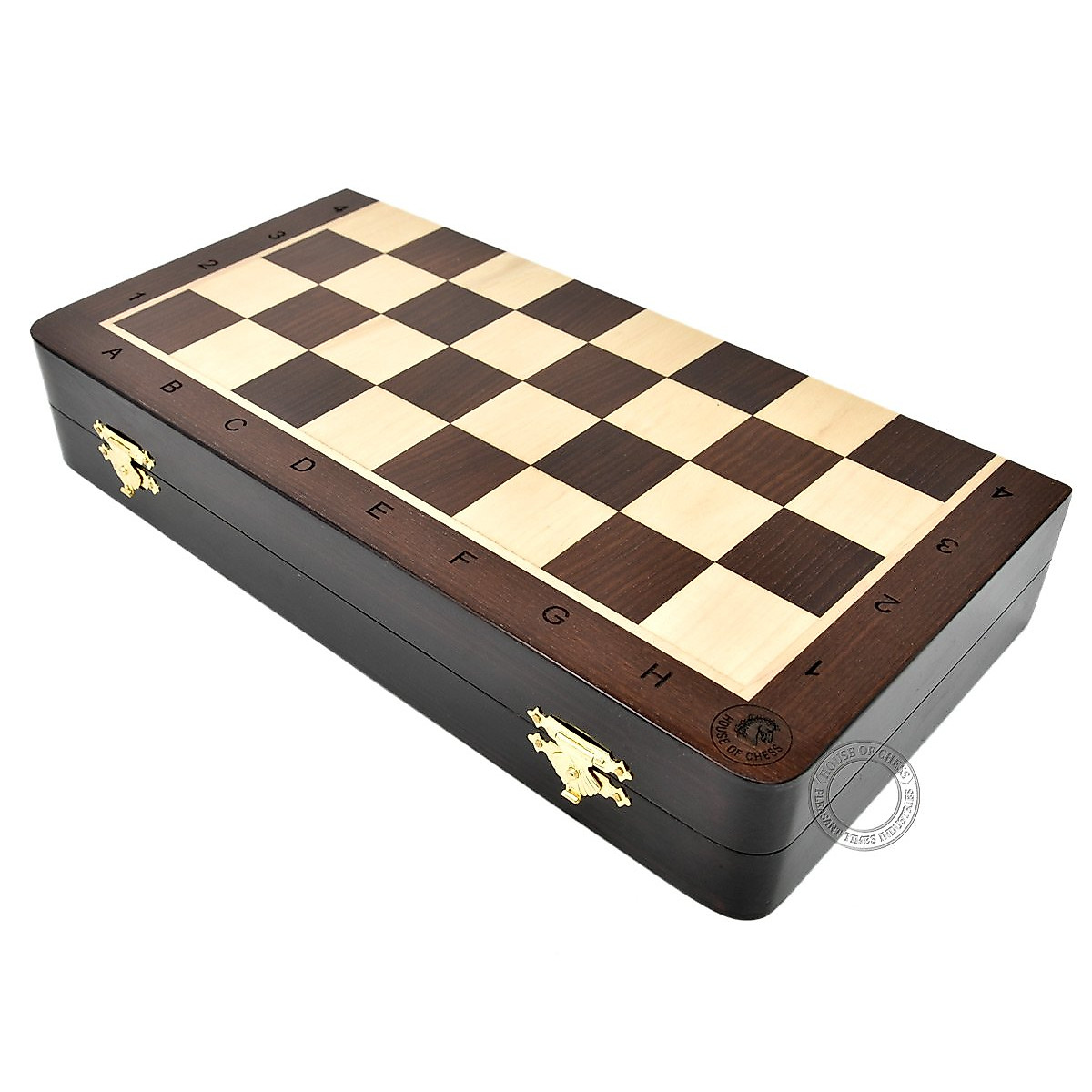House of Chess - 10 Inch Wooden Magnetic Folding Travel Chess Set/Board with 2 Extra Knights, 2 Extra Pawns, 2 Extra Queens and Algebraic Notation - Handmade - Premium Quality