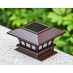 CZLZY Solar LED Pillar Lamp Outdoor Waterproof Post Light Simple ABS Material Small Square Column Light Villa Garden Wall Pedestal Light Gate Decorative Lighting Fixtures