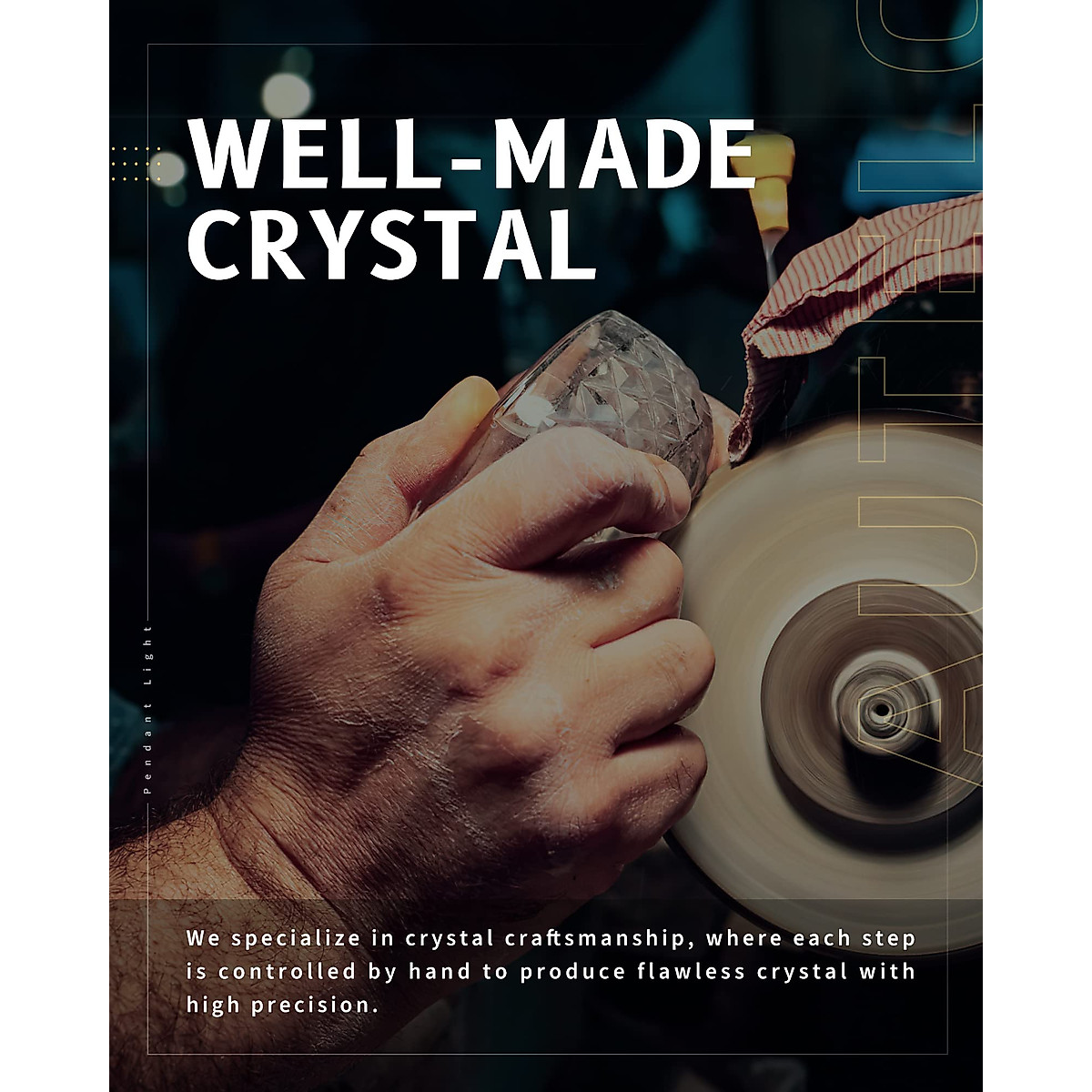 AUTELO Gold Pendant Light Fixtures - Crystal Modern Pendant Lights in Brushed Gold Metal Finish, Pendant Lights Kitchen Island for Dining Room, Bedroom, Hallway, H3878 BG