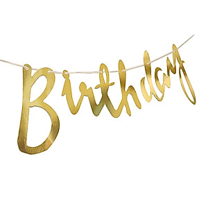 Gold Happy Birthday Banner - Birthday Party Decorations - Birthday Decoration Party Supplies for Girls Boys Kids and Adults