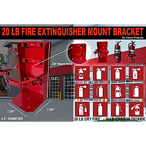 Heavy Duty 20 LB Fire Extinguisher Mount Bracket for Vehicle and Building for 20lb Dry and 10lb Co2 6.9" Diameter, Generic for 810 by amerex - Preece Precision