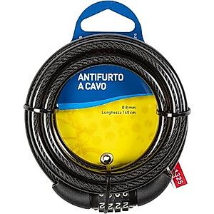 ON BIKE Spiral Lock with Combination 8x160cm