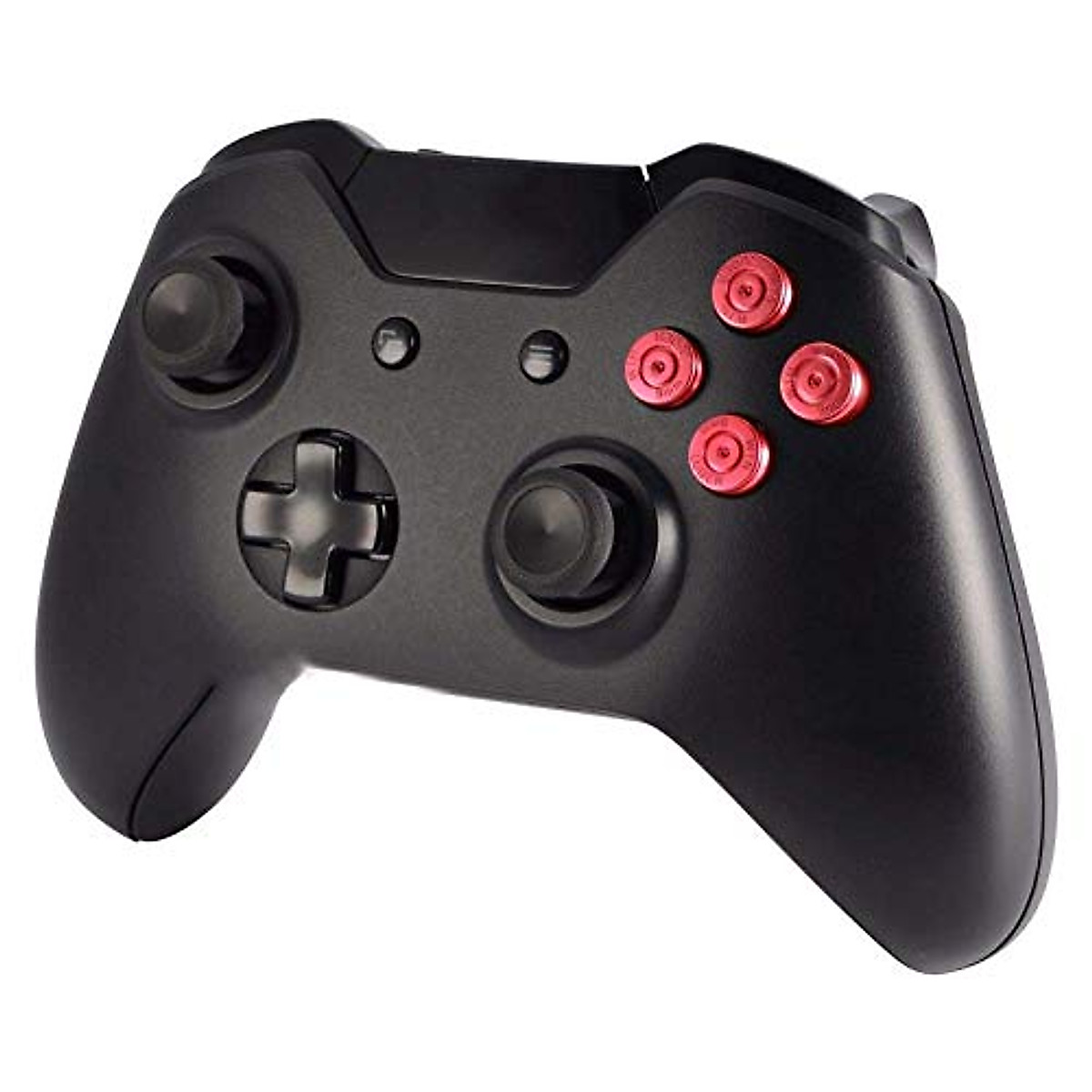 Alloy Metal 9mm Bullet Buttons Mod Kit ABXY & Guide Button for Xbox One xboxone Controller (Red)