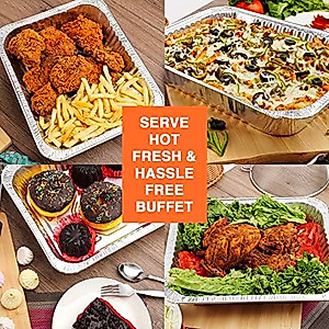 Home Stockware Thin Aluminum Pans 30 Pack - 9x13 inches Disposable Foil Pans Without Lids, Half-Size Deep Tin Foil Pans for Cooking, Baking, BBQ, Grilling, Storing, Prepping Food