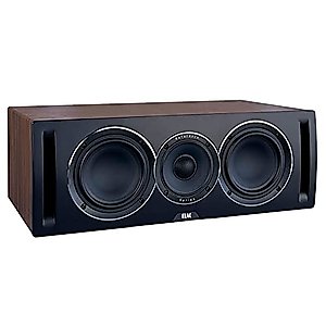 ELAC Uni-Fi Reference 3-Way 5-1/4" Center Speaker, Oak or Walnut Center Speaker for Home Theater, Black Baffle with Walnut Sides