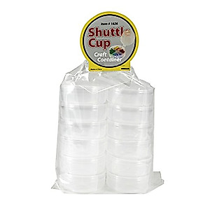 Tidy Crafts Clear Round Plastic Containers with Attached Lids -Pack of 12-2 1/2" Round
