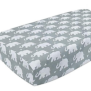 Pam Grace Creations Elephant Changing Pad Cover by Grey