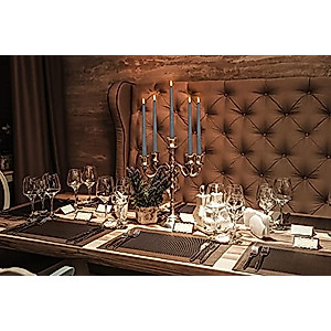 12 Pack Tall Taper Candles - 10 Inch Dark Grey Dripless, Unscented Dinner Candle - Paraffin Wax with Cotton Wicks - 8 Hour Burn Time